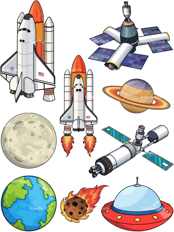 Outer Space Cartoon Clipart In Vector Format - FriendlyStock