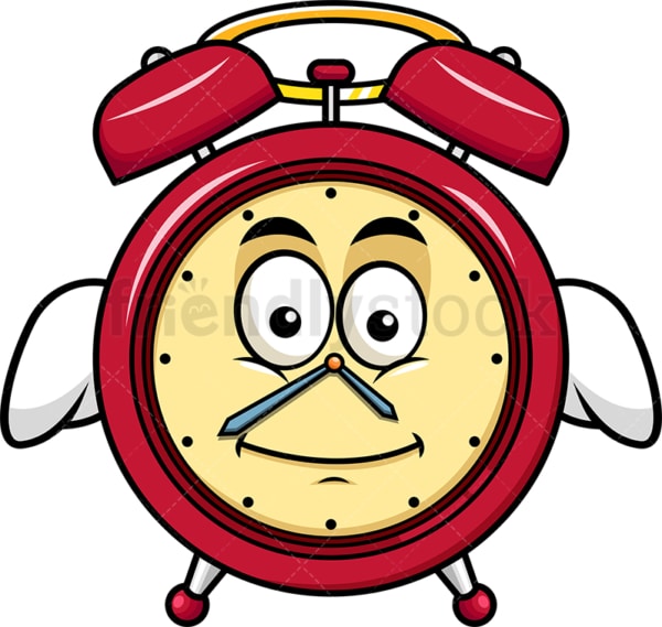 Winged Angel Alarm Clock Emoji Cartoon Vector Clipart - FriendlyStock