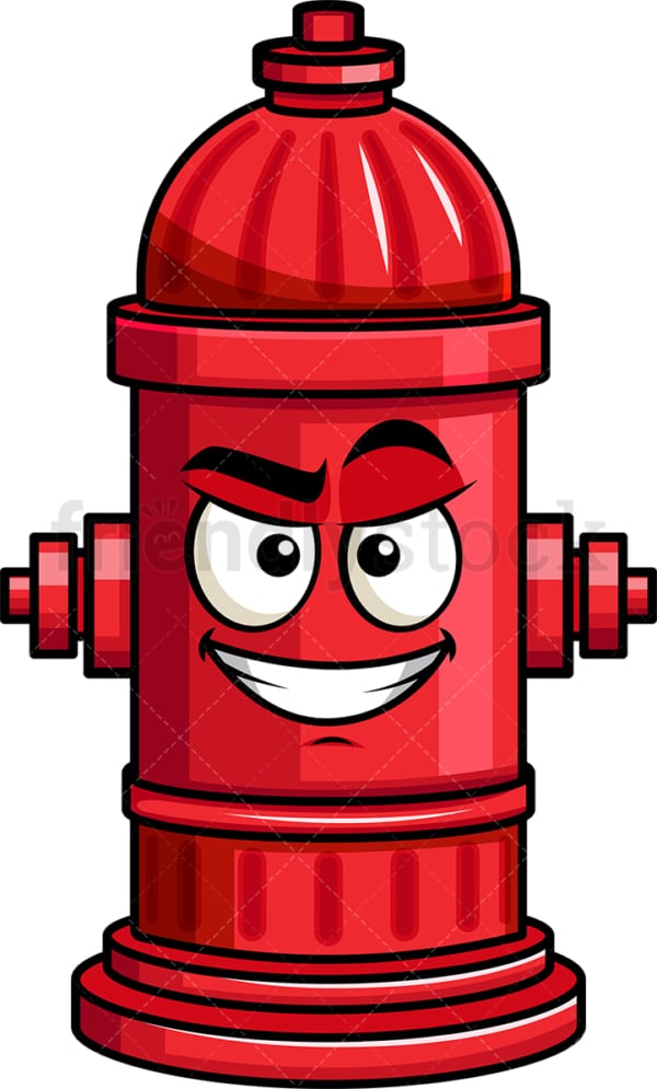 Cunning Evil Face Fire Hydrant Emoji Cartoon Vector Clipart - FriendlyStock