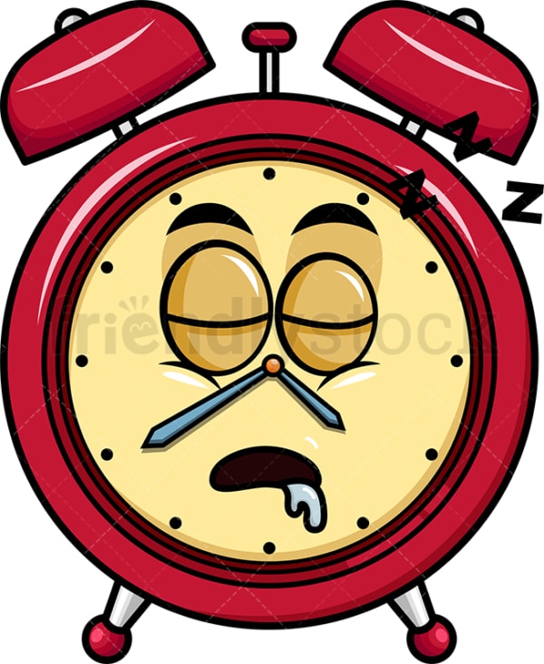 Sleeping Alarm Clock Emoji Cartoon Vector Clipart - FriendlyStock