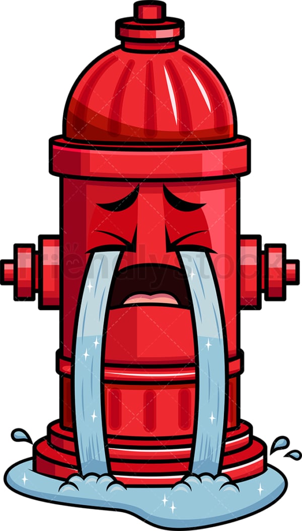Crying Out Loud Fire Hydrant Emoji Cartoon Vector Clipart - FriendlyStock