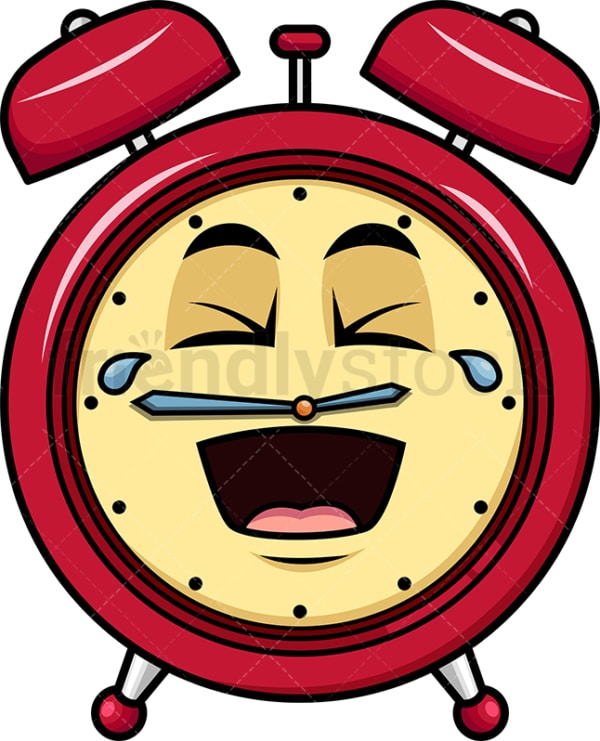 Laughing LOL Alarm Clock Emoji Cartoon Vector Clipart - FriendlyStock