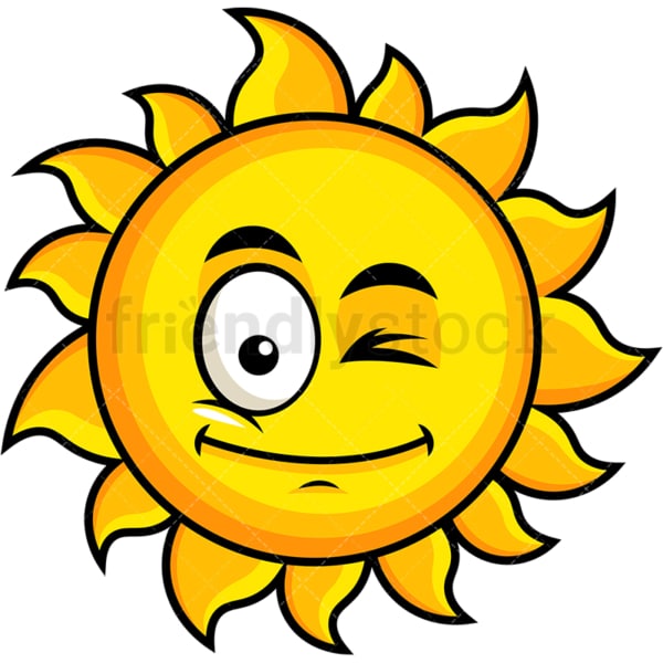 Laughing LOL Sun Emoji Cartoon Vector Clipart - FriendlyStock