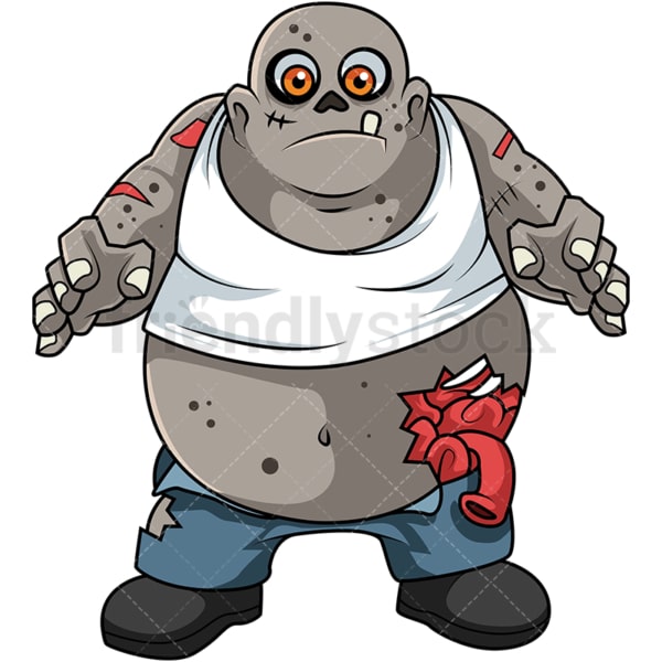 Overweight Male Zombie Cartoon Clipart Vector - FriendlyStock