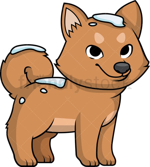 Cute Dog Out In The Snow Cartoon Clipart Vector - FriendlyStock