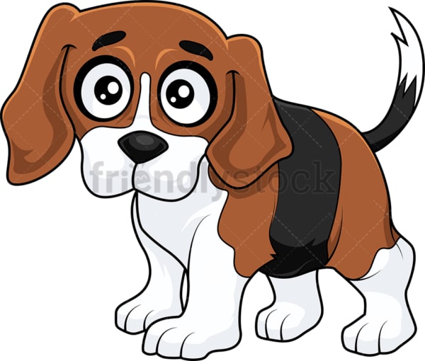 Cute Beagle Puppy With Hazel Eyes Cartoon Clipart Vector - FriendlyStock