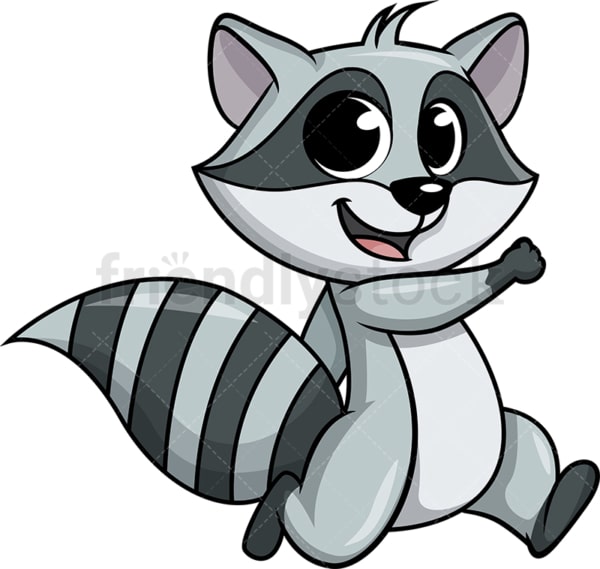 Running Raccoon Cartoon Clipart Vector - FriendlyStock