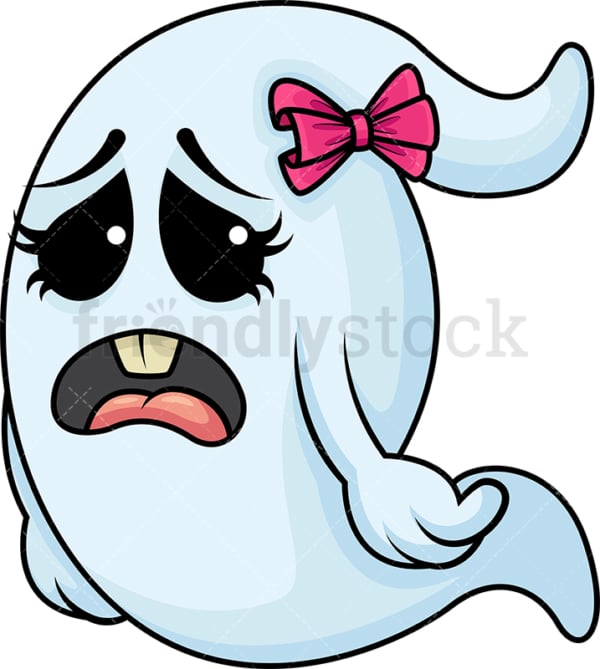 Sad Female Ghost Cartoon Clipart Vector - FriendlyStock