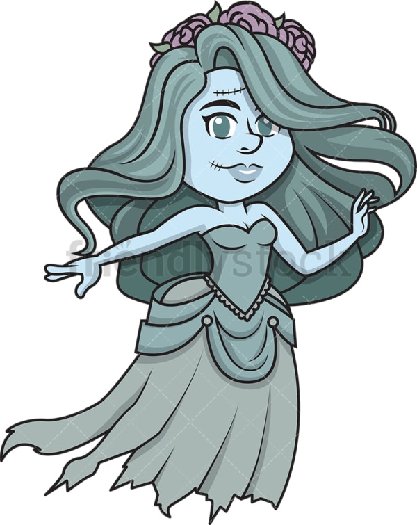 Ghost Bride Cartoon Clipart Vector - FriendlyStock