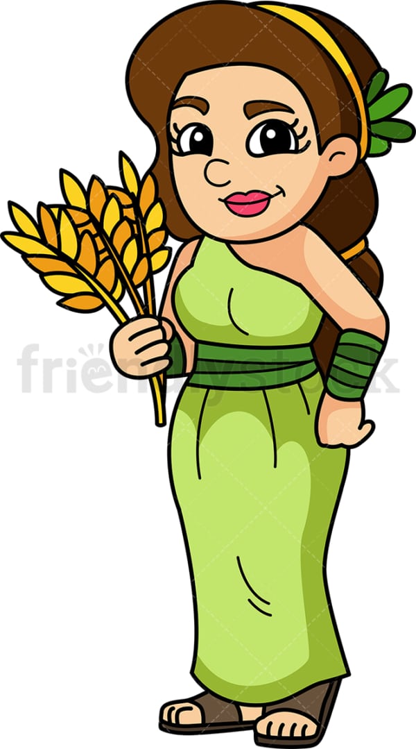 Demeter Goddess Cartoon Vector Clipart - FriendlyStock
