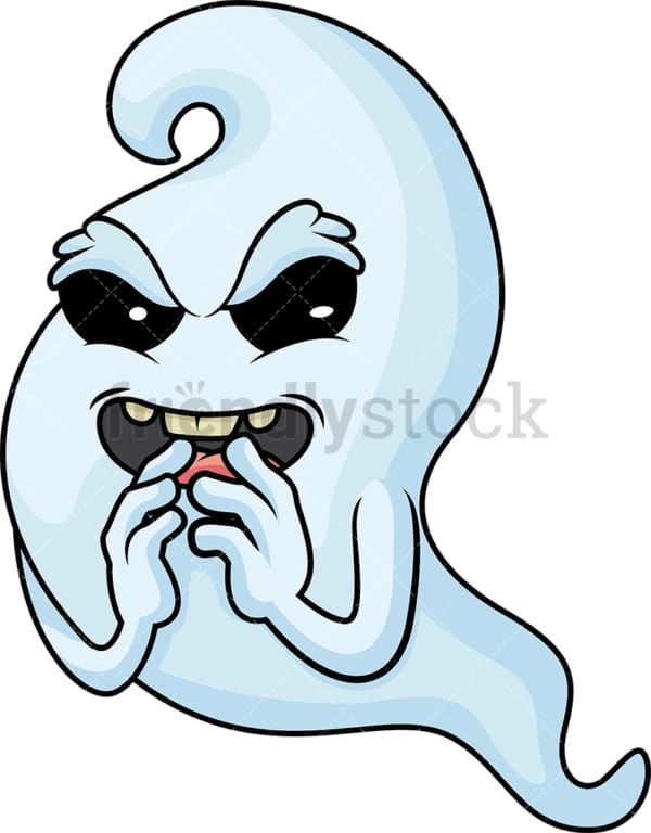 Mean Ghost Cartoon Clipart Vector - FriendlyStock