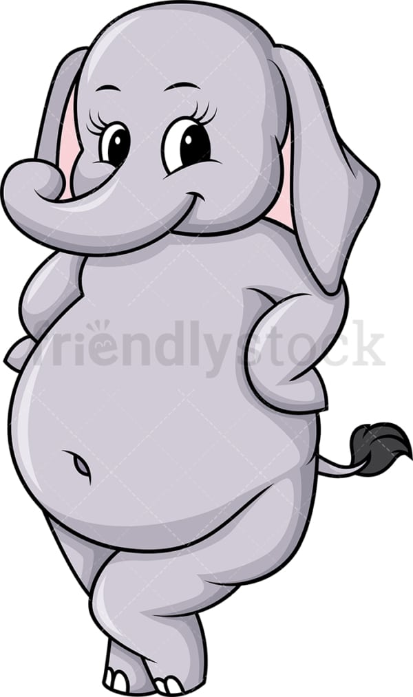 Female Elephant Cartoon Clipart Vector - FriendlyStock