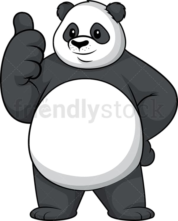 Panda Thumbs Up Cartoon Clipart Vector - FriendlyStock