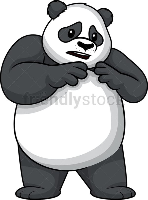 Disgusted Panda Cartoon Clipart Vector - FriendlyStock