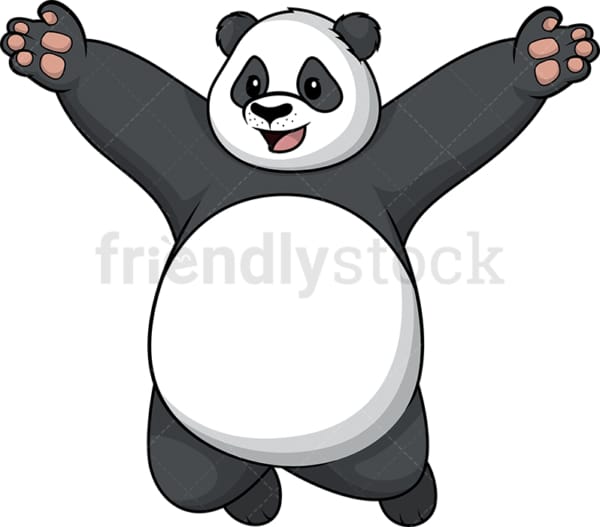 Happy Panda Cartoon Clipart Vector - FriendlyStock