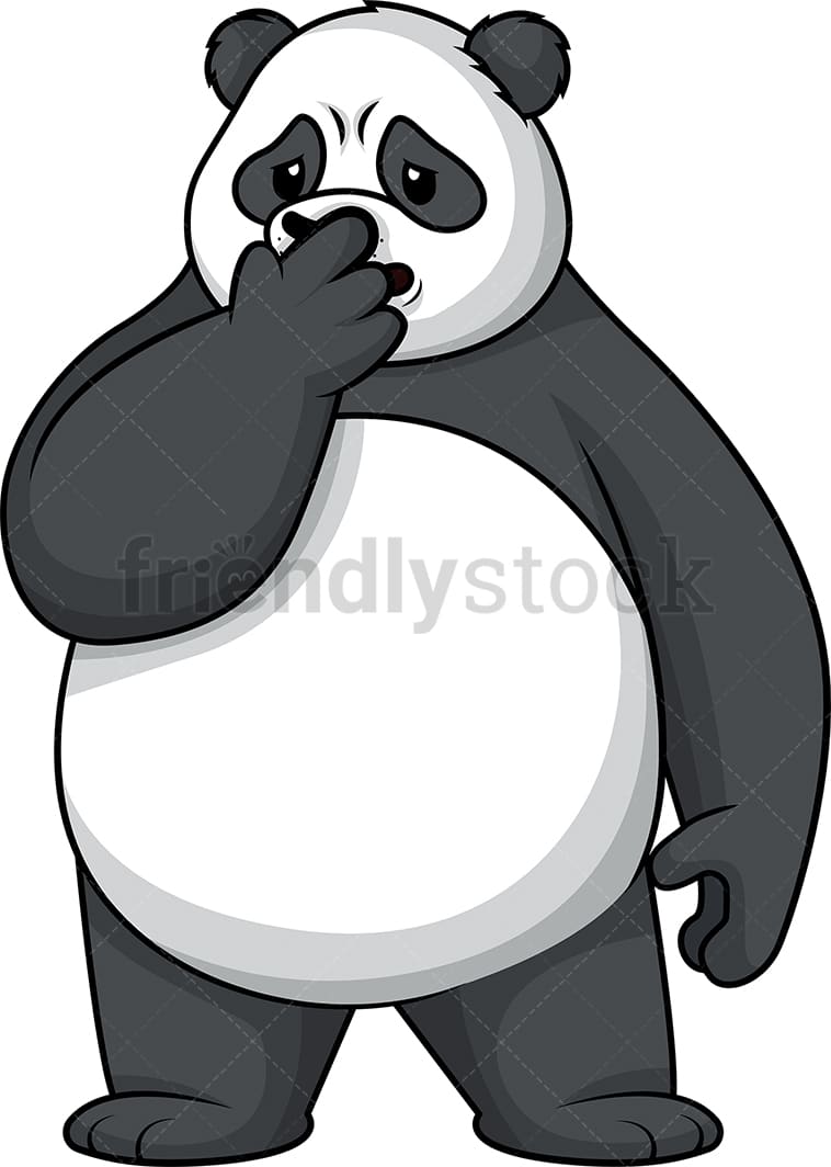 Disgusted Panda Cartoon Clipart Vector - FriendlyStock