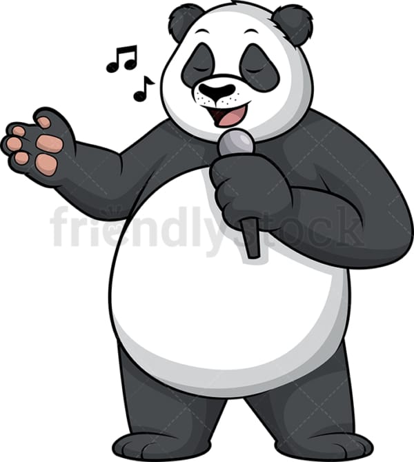 Panda Singing Cartoon Clipart Vector - FriendlyStock