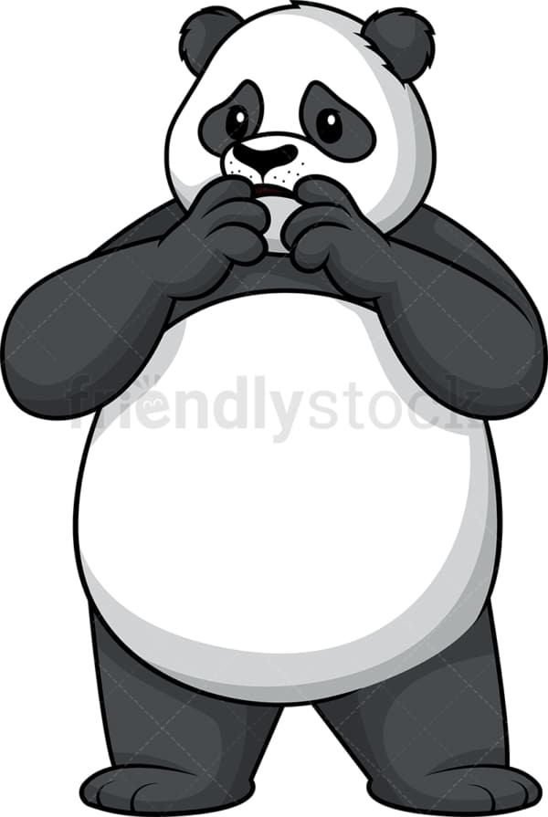 Scared Panda Cartoon Clipart Vector - FriendlyStock