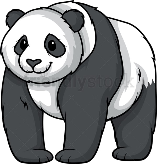 Panda Bear Standing Cartoon Clipart Vector - FriendlyStock