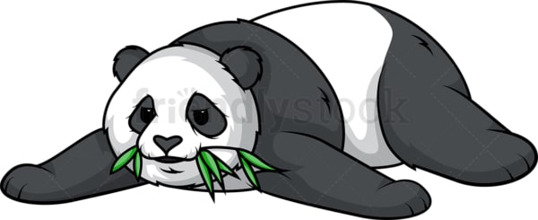 Lazy Panda Bear Cartoon Clipart Vector - FriendlyStock