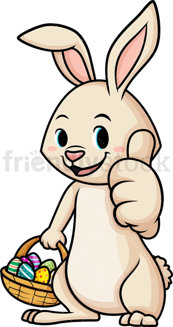 Easter Bunny Thumbs Up Cartoon Clipart Vector - FriendlyStock