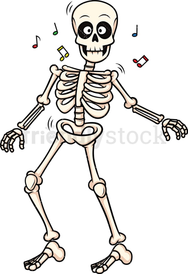 Skeleton Dancing Cartoon Clipart Vector - FriendlyStock