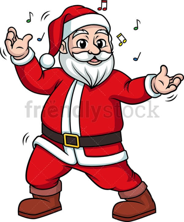 Santa Claus Dancing Cartoon Clipart Vector - FriendlyStock