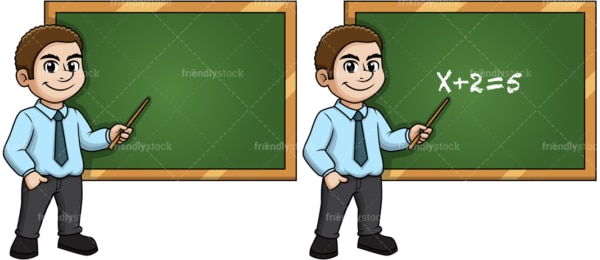 Math Teacher Cartoon Vector Clipart - FriendlyStock