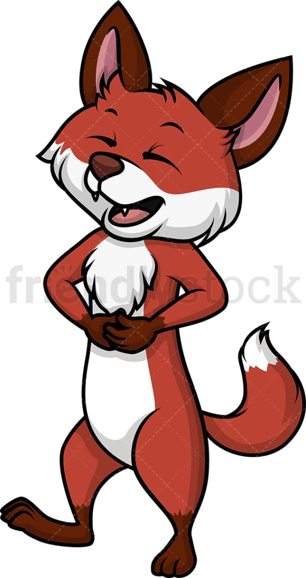 Fox Laughing Cartoon Clipart Vector - FriendlyStock