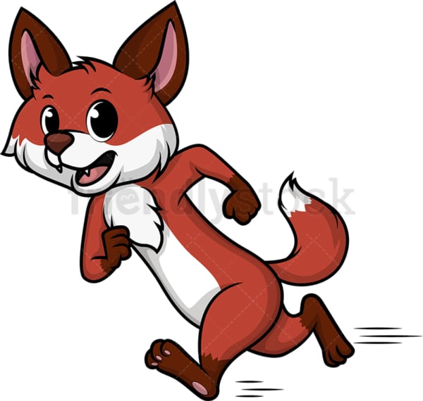 Fox Running Fast Cartoon Clipart Vector - FriendlyStock