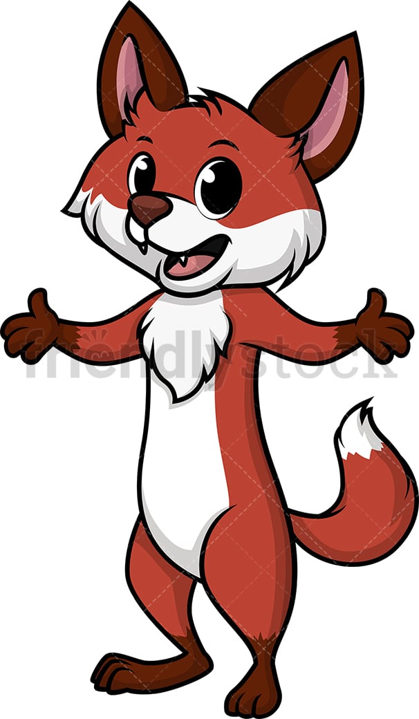Fox With Open Arms Cartoon Clipart Vector - FriendlyStock