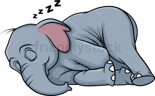 Sleeping Elephant Cartoon Clipart Vector - FriendlyStock