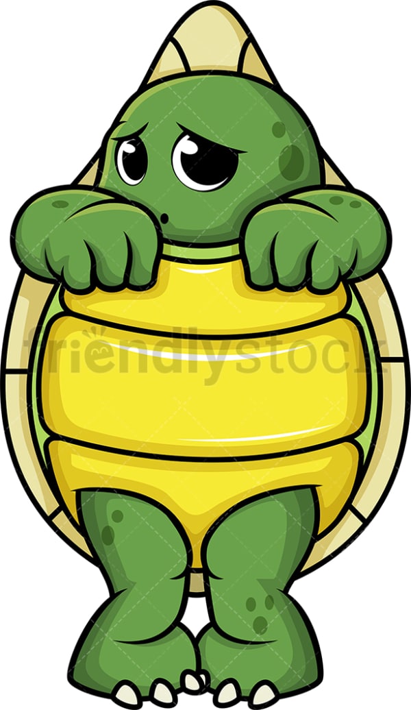 Turtle Hiding In Its Shell Cartoon Clipart Vector - FriendlyStock