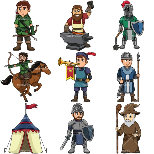 Medieval Royal Guard Cartoon Clipart Vector - FriendlyStock