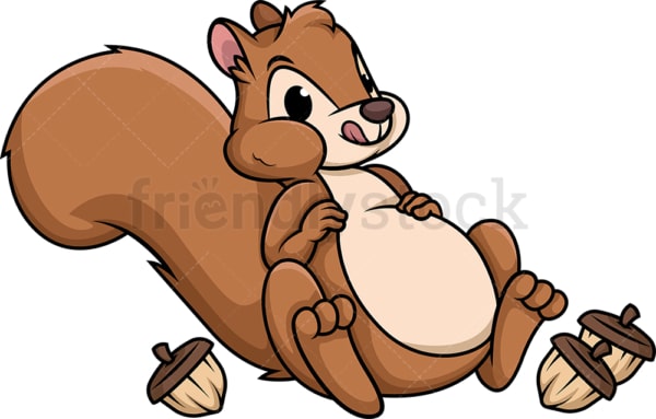 Fat Squirrel Cartoon Clipart Vector - FriendlyStock