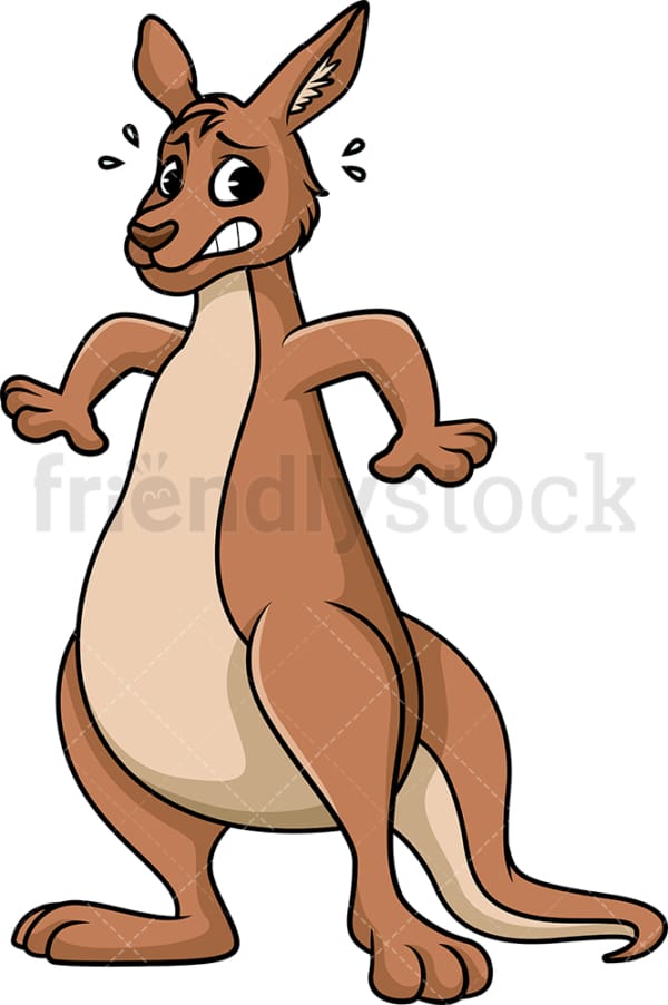 Sad Kangaroo Cartoon Clipart Vector - FriendlyStock