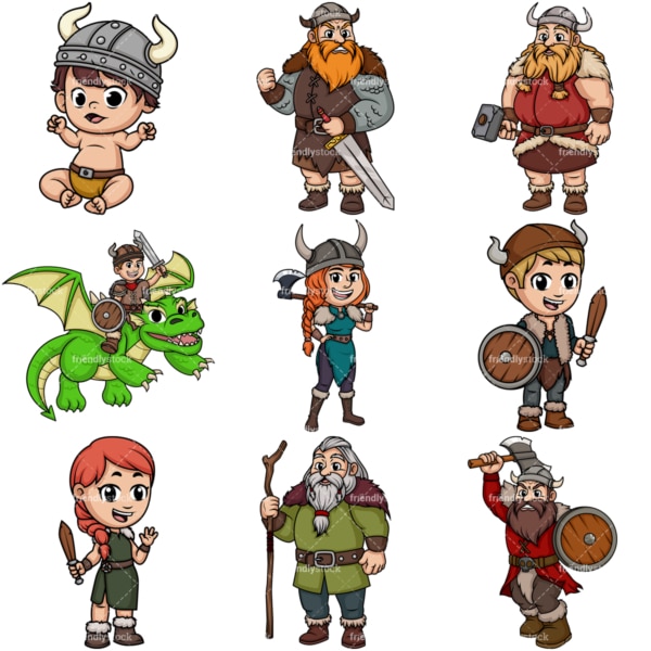 Fat Viking Cartoon Vector Clipart - FriendlyStock