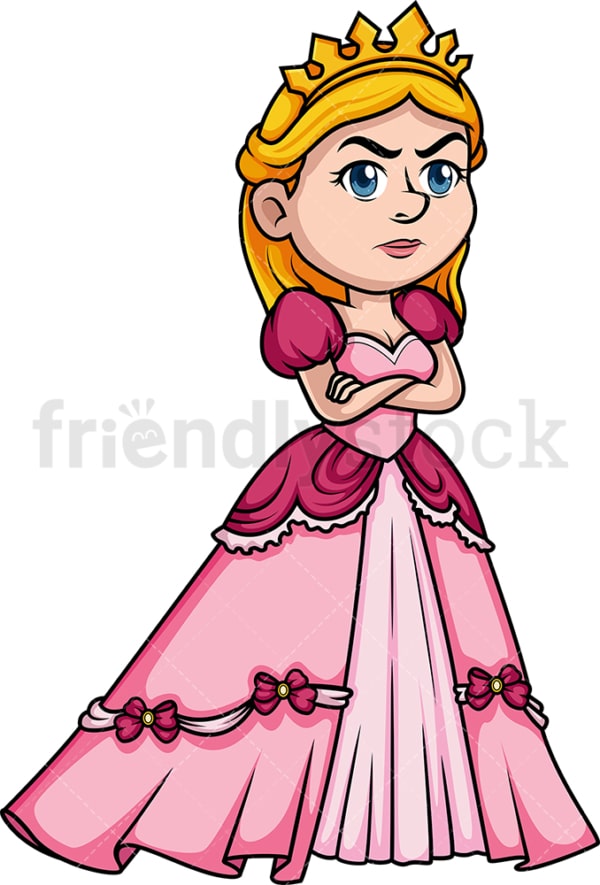 Angry Princess Cartoon Vector Clipart - FriendlyStock