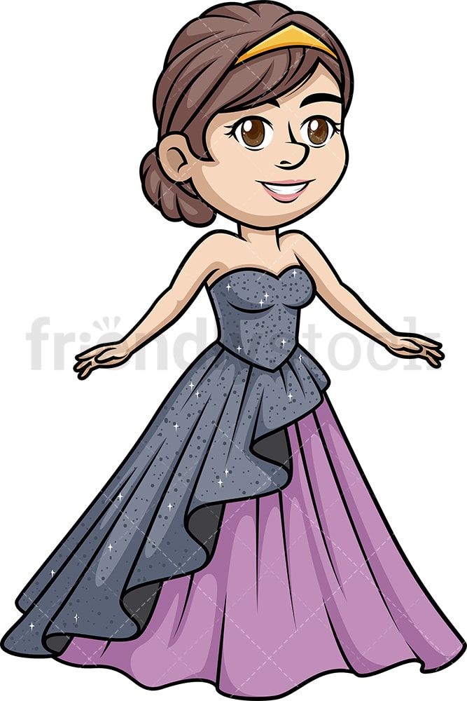 Noble Princess Cartoon Clipart Vector - FriendlyStock