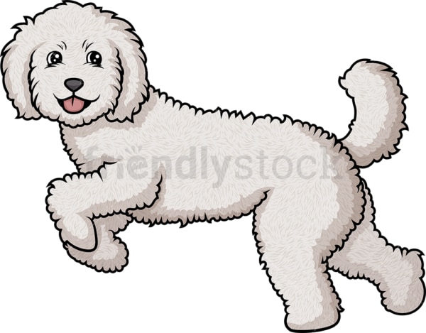 Labradoodle Running Cartoon Clipart Vector - FriendlyStock