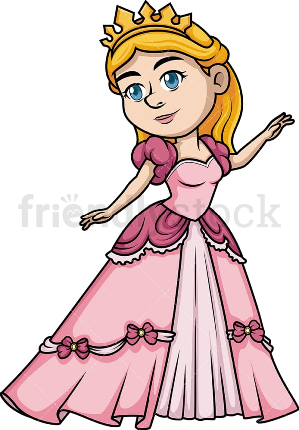 Young Princess Cartoon Clipart Vector - FriendlyStock