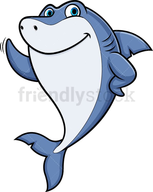 Friendly Shark Cartoon Clipart Vector - FriendlyStock