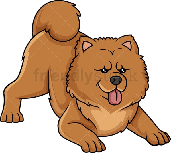 Black Chow Chow Lying Down Cartoon Clipart Vector - FriendlyStock