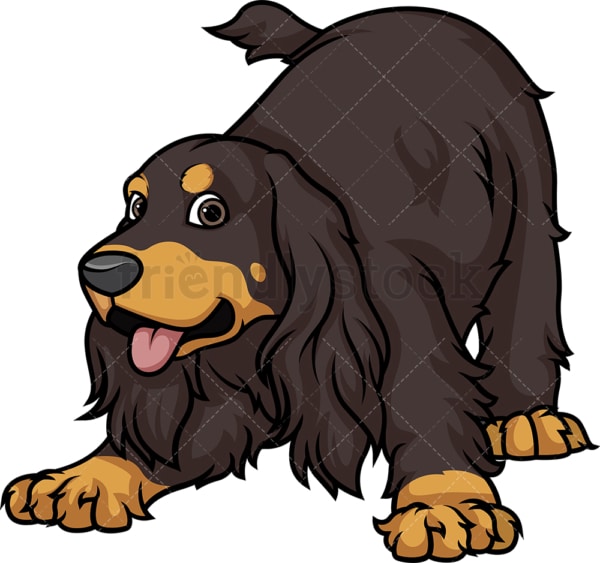 Playful Sable English Cocker Spaniel Cartoon Clipart Vector - FriendlyStock