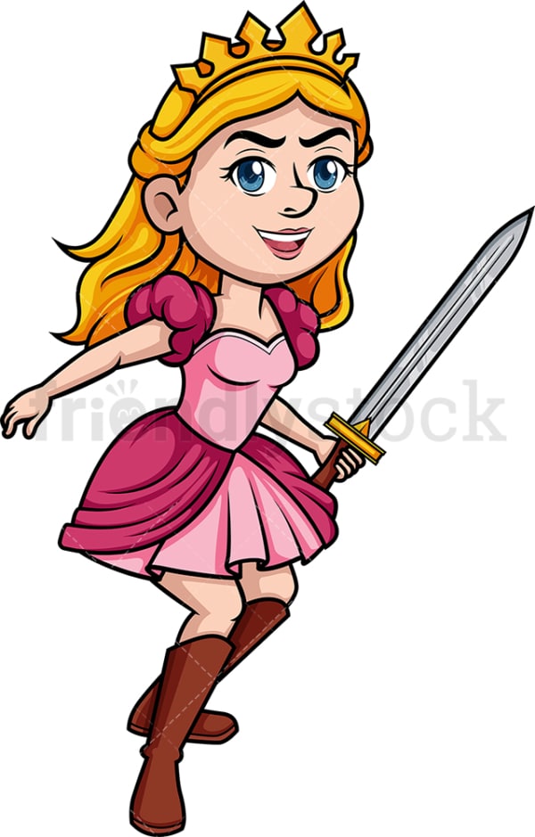 Warrior Princess Cartoon Vector Clipart - FriendlyStock