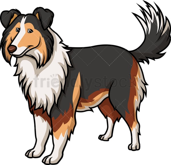 Cheerful Collie Cartoon Clipart Vector - FriendlyStock