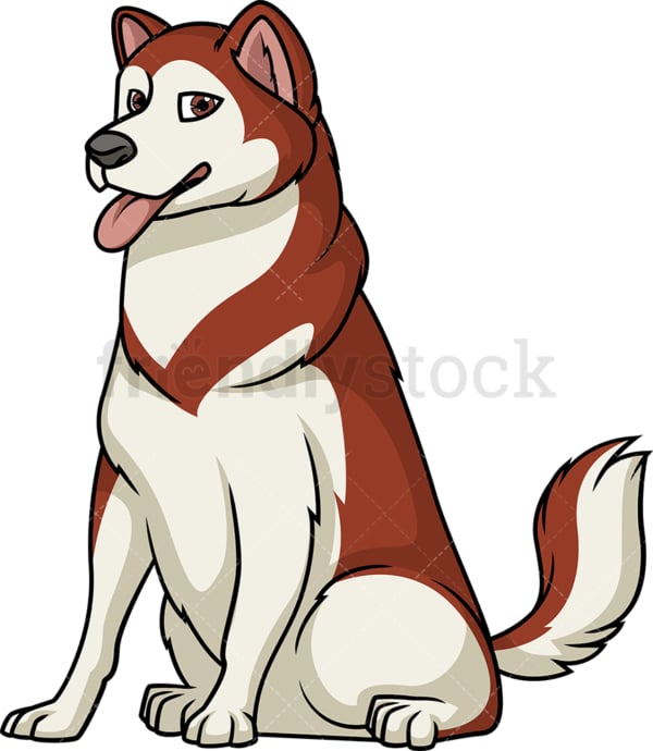 Cute Alaskan Malamute Puppy Cartoon Clipart Vector - FriendlyStock