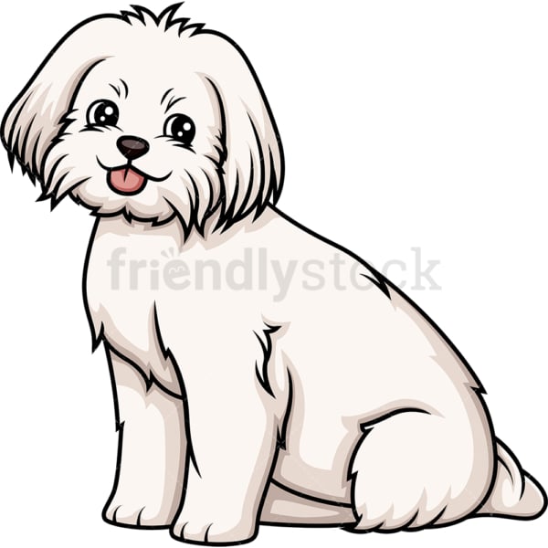 Cute Maltese Puppy Cartoon Clipart Vector - FriendlyStock