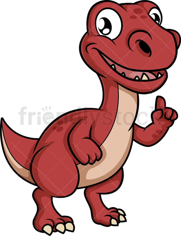 Talking Dinosaur Making Point Cartoon Clipart Vector - FriendlyStock