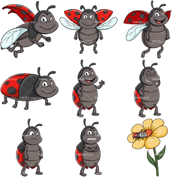 Angry Ladybug Cartoon Clipart Vector - FriendlyStock